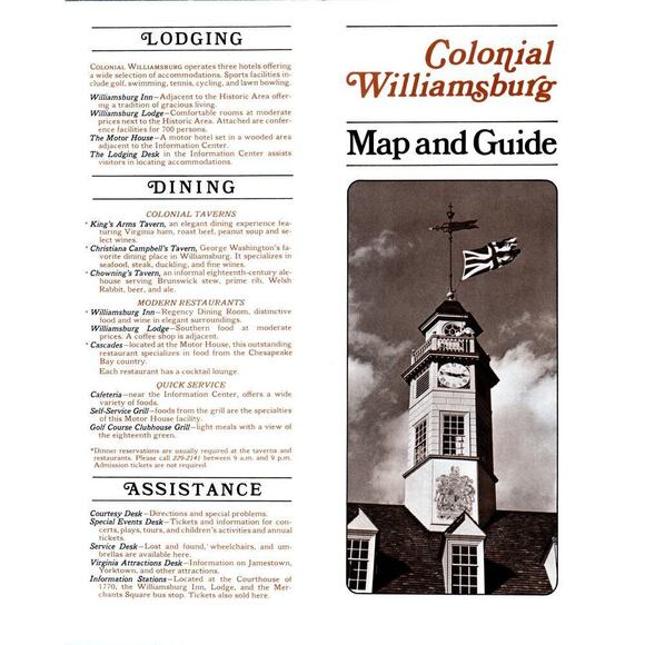 None | Accents | 776 Bicentennial Colonial Williamsburg Map And Guide ...